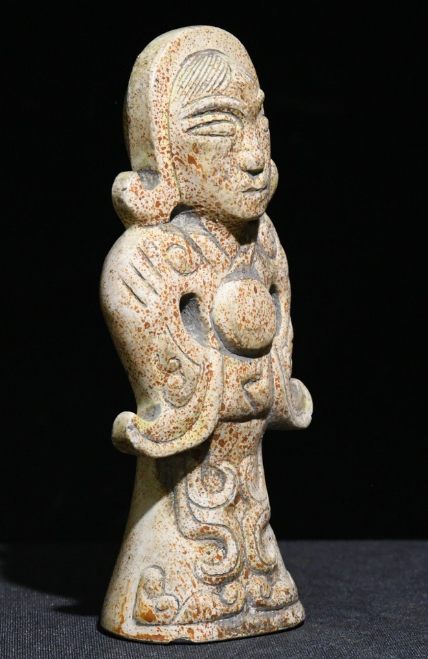 11CM China Hongshan Culture Old Jade Carved Woman People Person Figure ...