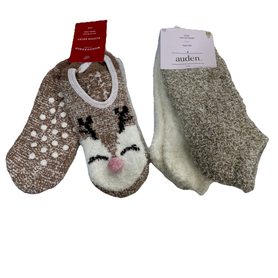 Wondershop And Auden 3 Pack Super Soft Cozy Socks Size 4-10/ One Size ...