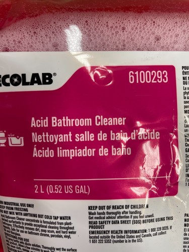 Ecolab Acid Bathroom Cleaner 6100293 2L bag - 2 bags | eBay