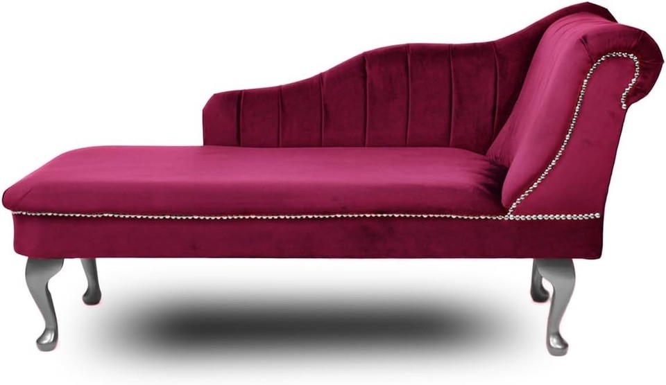 Velvet Chaise Lounge Right Hand Tufted Accent Sofa Chair Boysenberry ...