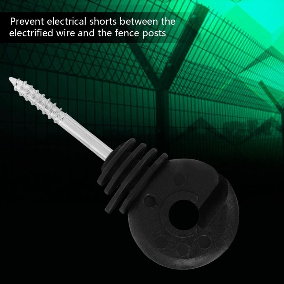 100Pcs Short Screw Type Ring Insulator Electric Meadow Fence Post ...