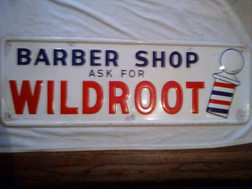LARGE VINTAGE WILDROOT BARBER SHOP SIGN | eBay