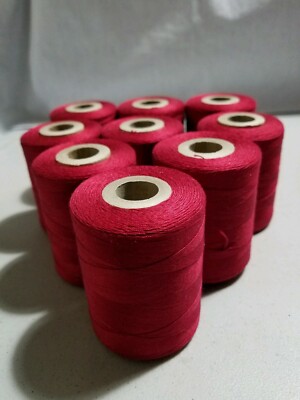 9-SPOOLS x1200Yard/Red/NOS-Vtg/COATS AMERICAN"ATCO TWIST HD"A3CORD ...