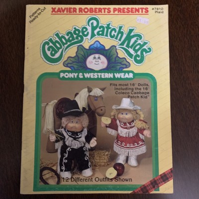 Vintage 1984 Cabbage Patch Kids Sewing Pattern Book Pony & Western Wear ...