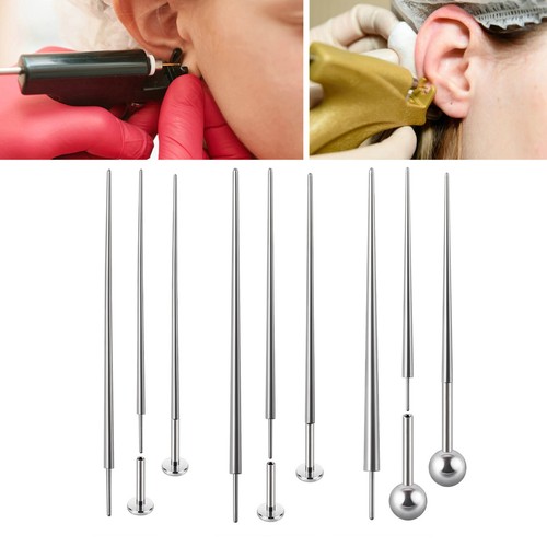 Labret Insertion Tool 3Pcs Body Piercing Needles Painless Piercing Taper Insertion Pins ...