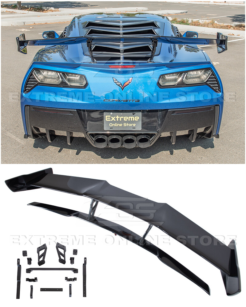 EOS For 14-19 Corvette C7 BASE | ZR1 Style CARBON FLASH Rear Wing ...