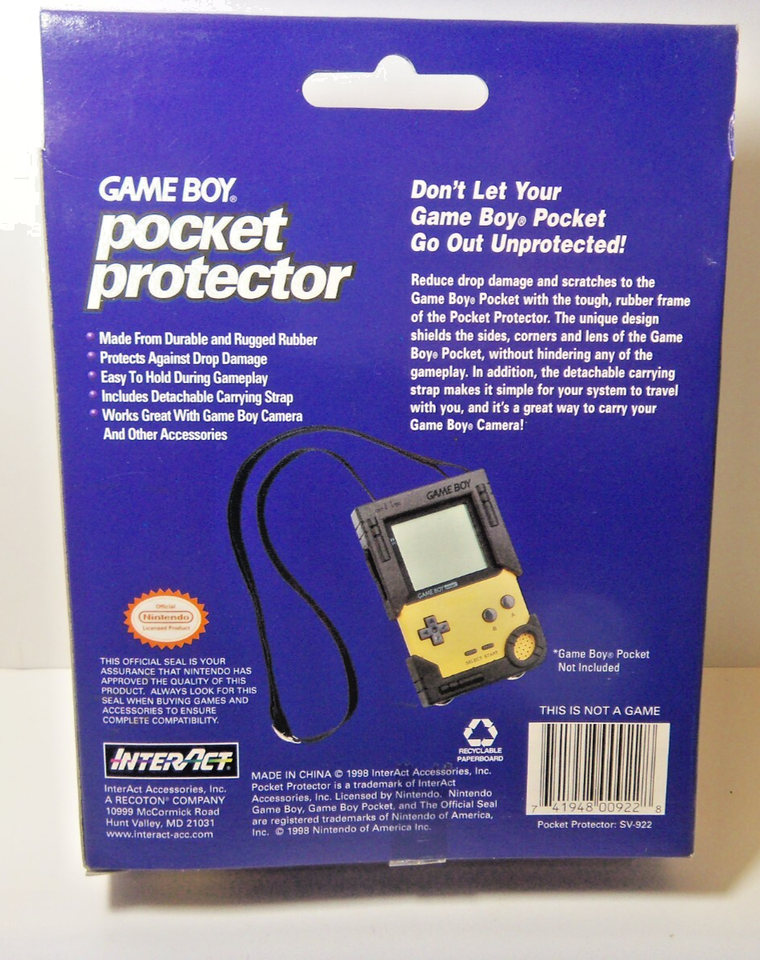 POCKET PROTECTOR FOR NINTENDO GAME BOY POCKET 1998 NEW STOCK | eBay