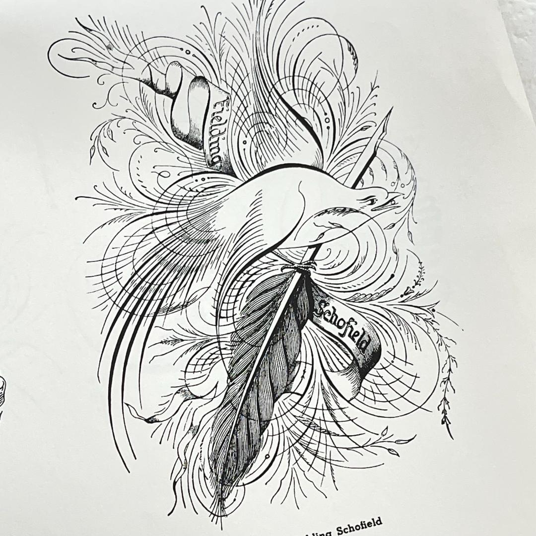 Calligraphy Bird Flourish