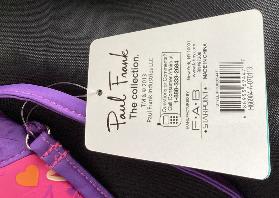 Paul Frank Julius the Monkey Pink Quilted Wristlet Clutch Handbag - NWT ...