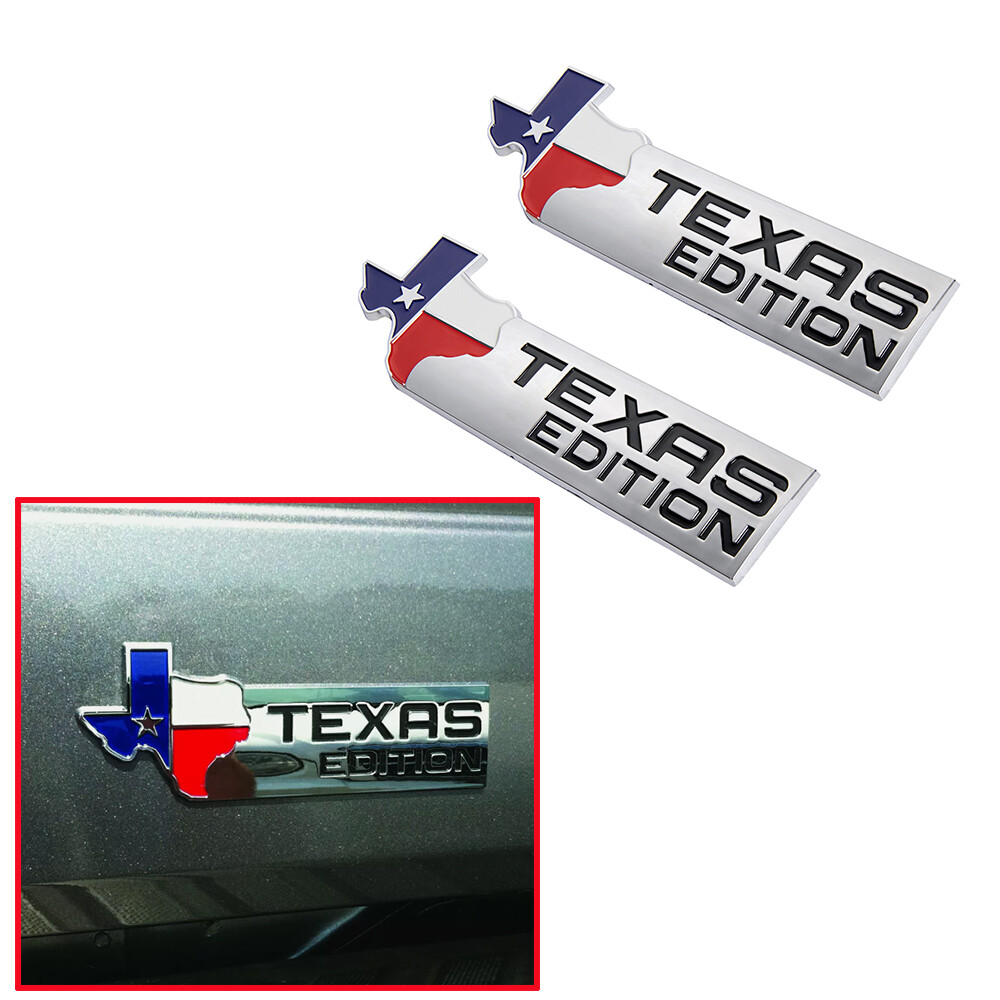 2PCS TEXAS Edition Emblem Car Truck Door Tailgate Badge Sticker Decal ...