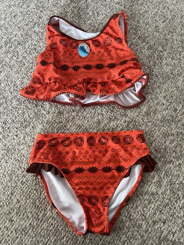 Disney Store Moana Swimsuit, Girls Size 11/12 Medium 2 Piece Swimwear ...
