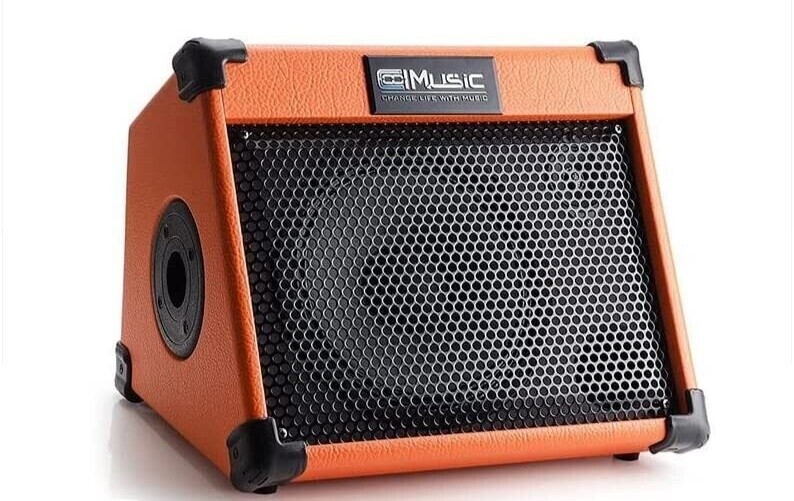 CoolMusic Acoustic Guitar Amplifier, 20 Watt Portable Bluetooth Amp for ...