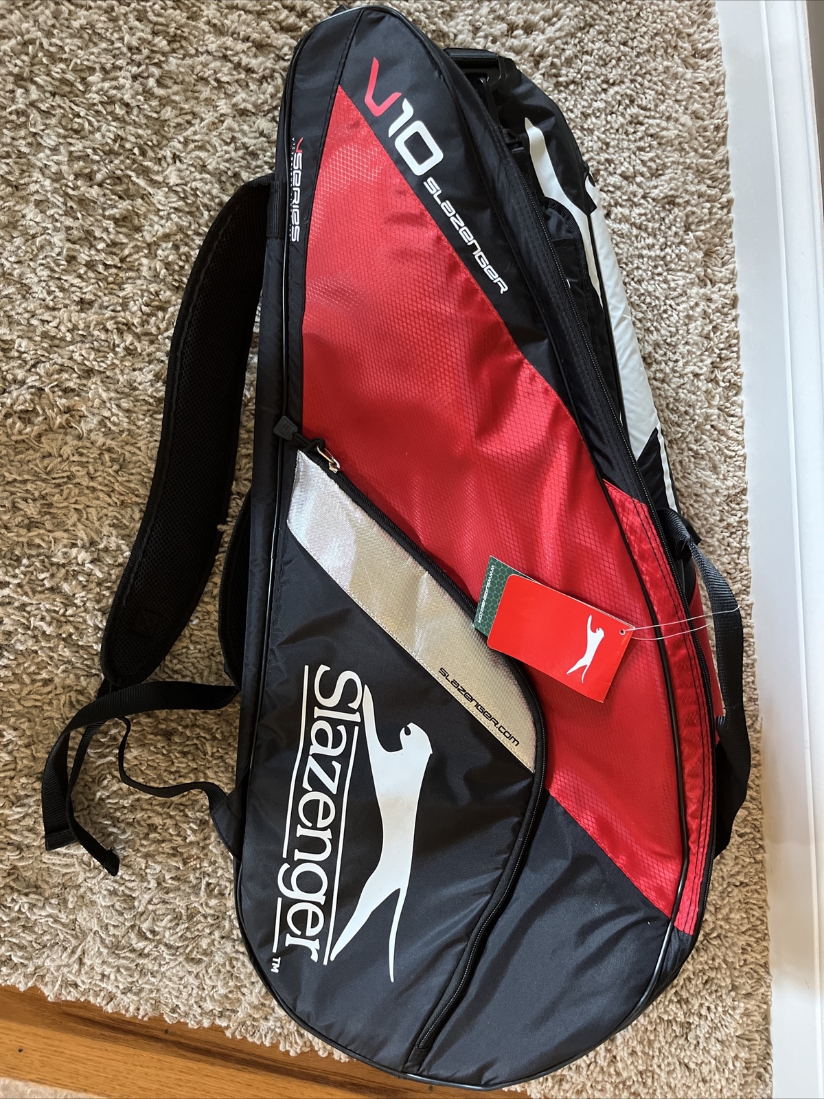 Slazenger V10 Tour Thermo Tennis Bag - Black/Red | eBay