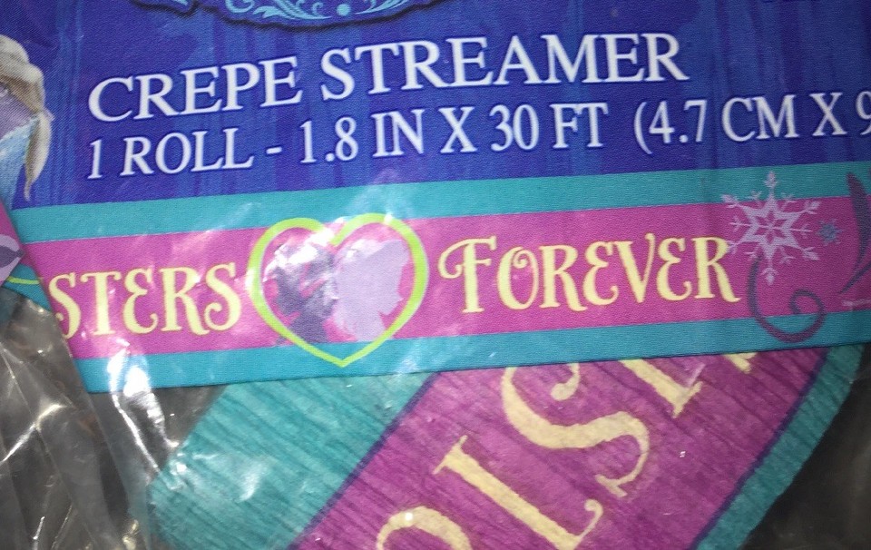 Disney Frozen Crepe Streamer Elsa Anna (30' Ft) Sisters Forever - Party ...