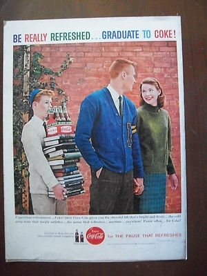 1959 VTG Soda Magazine Ad Orig Upperclass Refreshment Graduate Coke ...