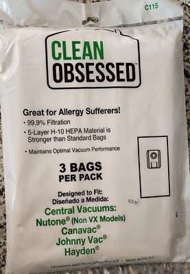 Clean Obsessed H-10 Replacement Bags for Nutone, Canavac, | eBay