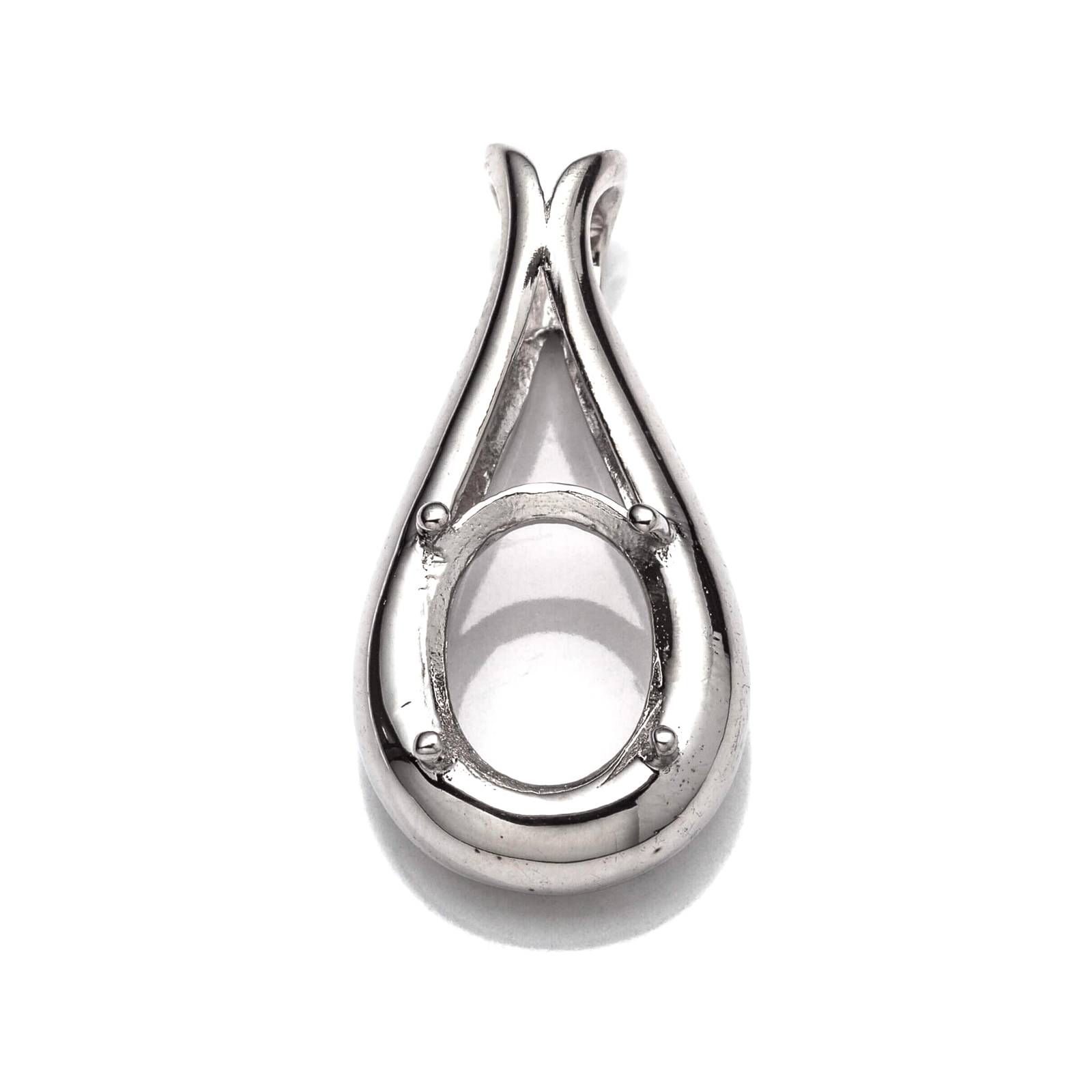 Pear Pendant Setting with Oval Prongs Mounting including Loop in ...