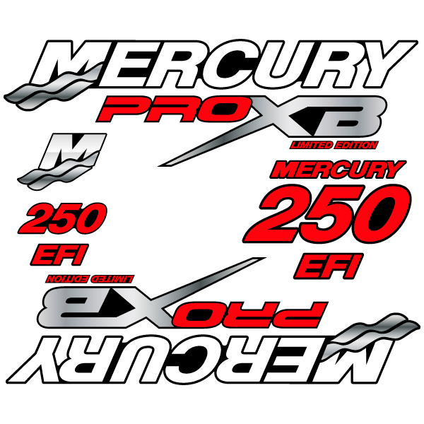 Mercury Pro XB 250 EFI Outboard Aftermarket Decal Aufkleber Adesivo ...