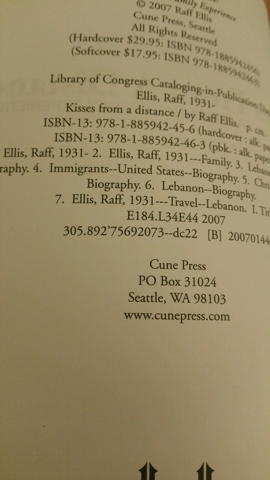 Kisses From a Distance by Raff Ellis *Signed* Paperback Book ...