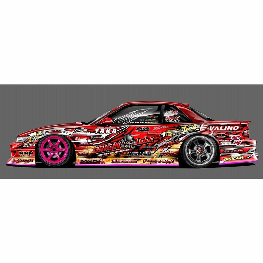 Vinyl graphic sticker for 1/10 RC Animal style Julian S13 Silvia 240sx ...