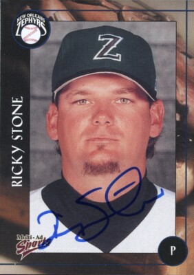 2001 New Orleans Zephyrs RICKY STONE Signed Card autograph AUTO DODGERS ...