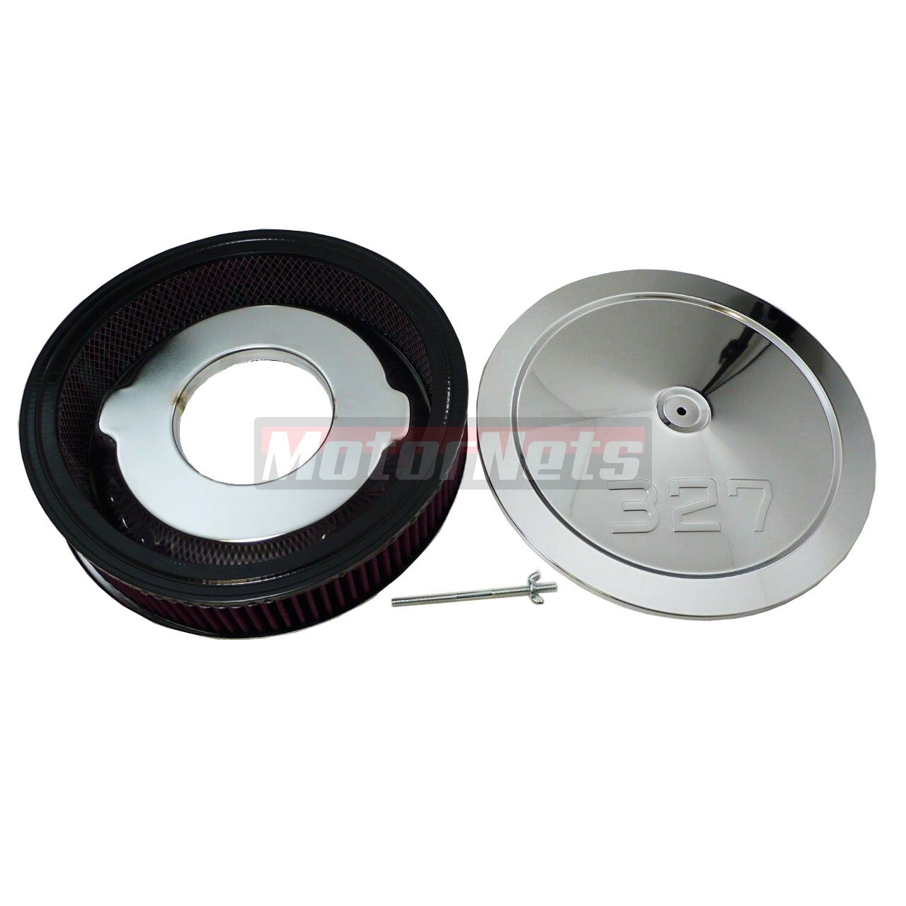 14"x3" Washable reusable 327 logo Chrome Air Cleaner SBC Small Block ...