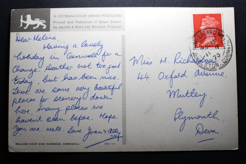 The Lizard, Helston, Cornwall 1970 postmark on a Mullion postcard | eBay UK