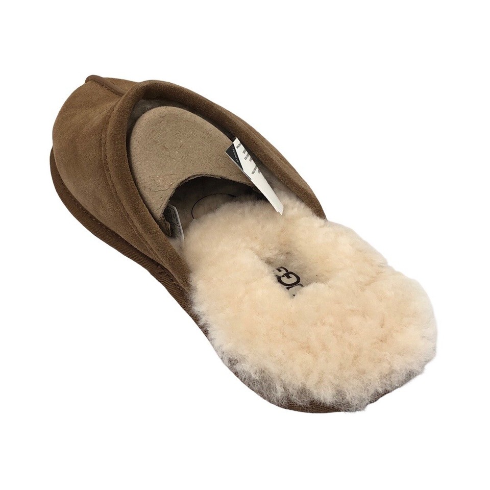 UGG Men's Scuff Slippers Chestnut Black Suede Scuffs 1101111 | eBay