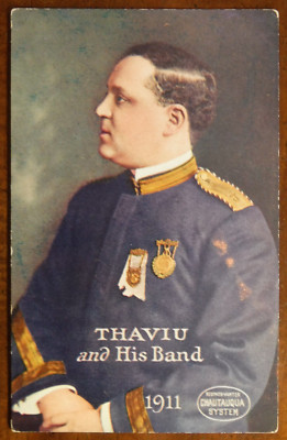 Thaviu & His Band, Chautauqua Band Leader, 1911 Redpath-Vawter Postcard ...