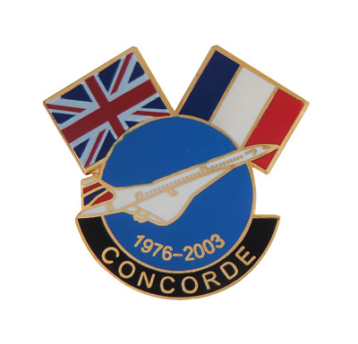 Concorde Memorial United Kingdom UK & France Friendship Flag Pin Badge ...