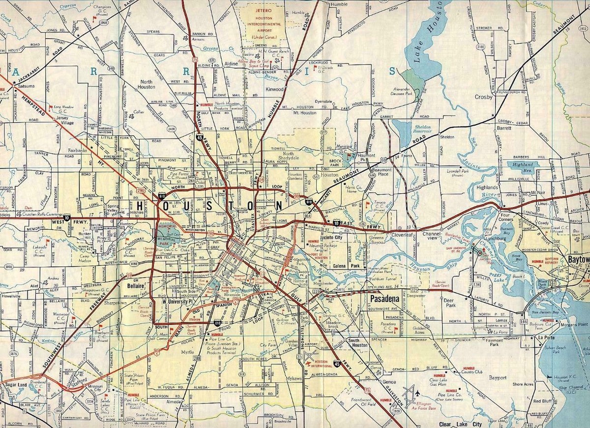 Atlas Road Map Houston Texas Houston Texas Printable Map, Exact Vector