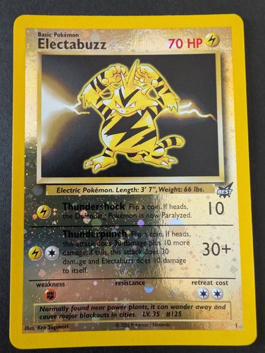 POKEMON PROMO CARD BEST OF GAME- #1 ELECTABUZZ - WINNER (2002)(REV HOLO ...