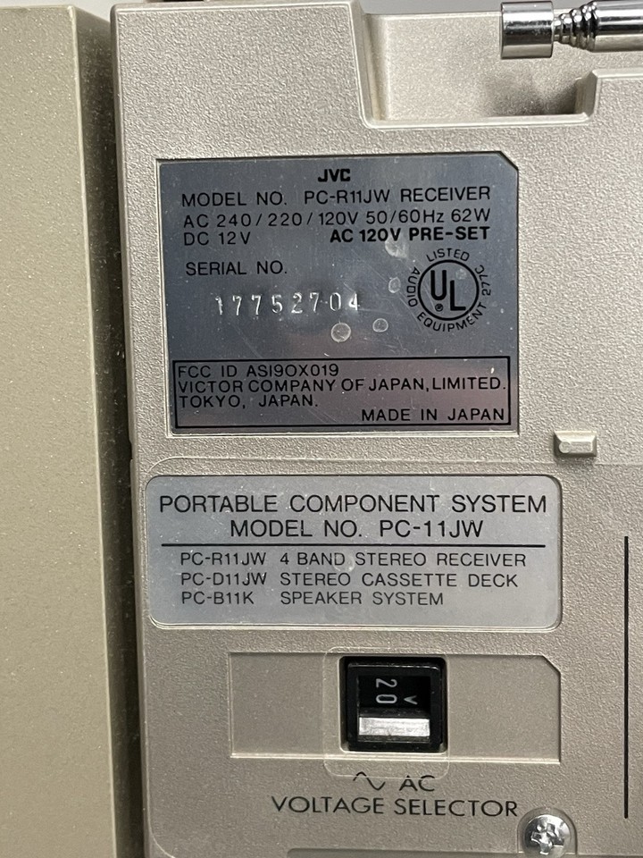 JVC Boombox PC-R11JW 80's Old School Vintage Cassette Radio Ghetto ...