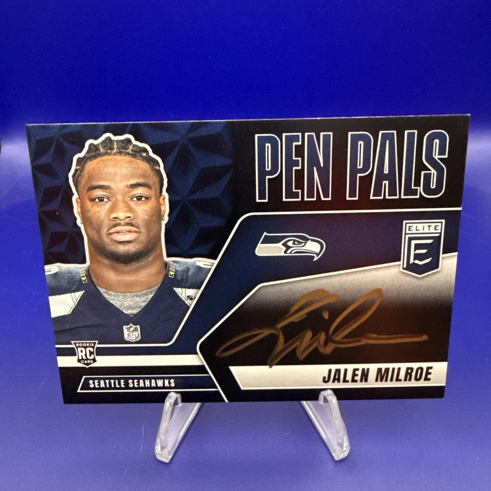 2025 DONRUSS ELITE JALEN MILROE ROOKIE FOTL GOLD INK PEN PALS AUTO ...