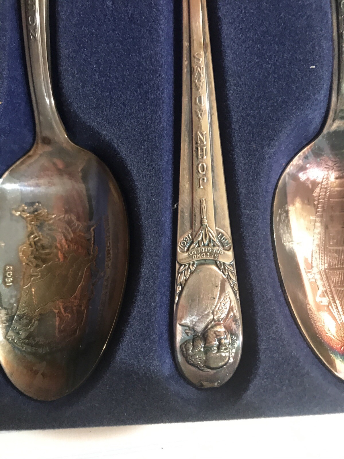 Vintage Presidential Commemorative Set Of 4 spoons; 3 silver plated, 1 ...