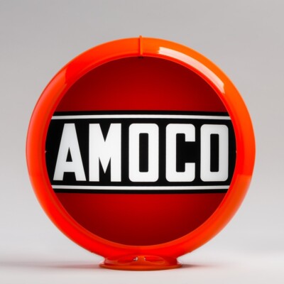 Amoco Gas Pump Globe 13.5" in Orange Plastic Body (G258) | eBay