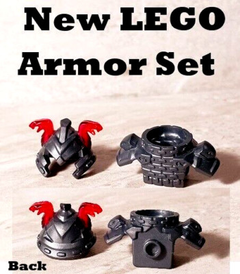 New LEGO Armor Ninja Helmet and Shoulder Pads Breastplate Red Trans ...