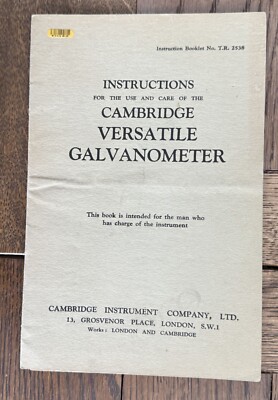 Cambridge Versatile Galvanometer Instructions | eBay