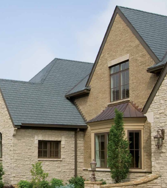 Plastic Slate Roof Tiles Tapco Slates Porch | Grelly UK