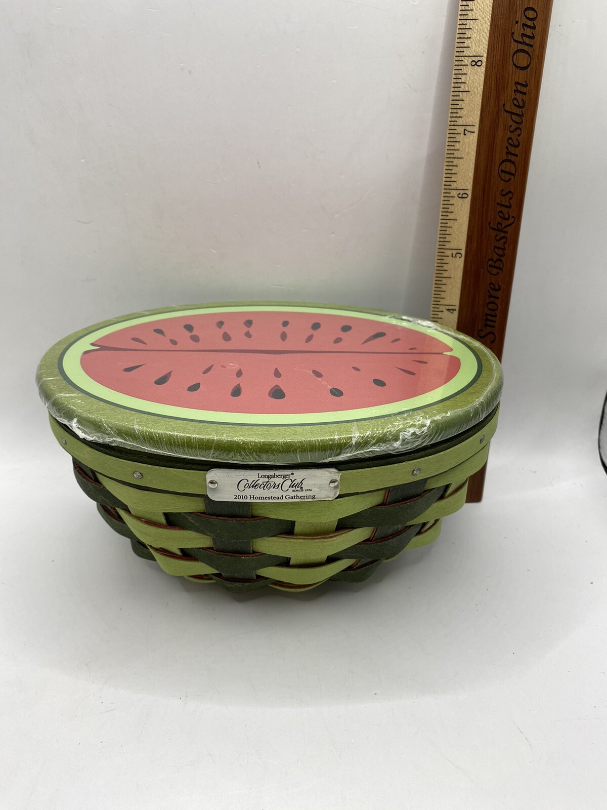 Longaberger 2010 Collectors Club Homestead Gathering Watermelon Set w ...