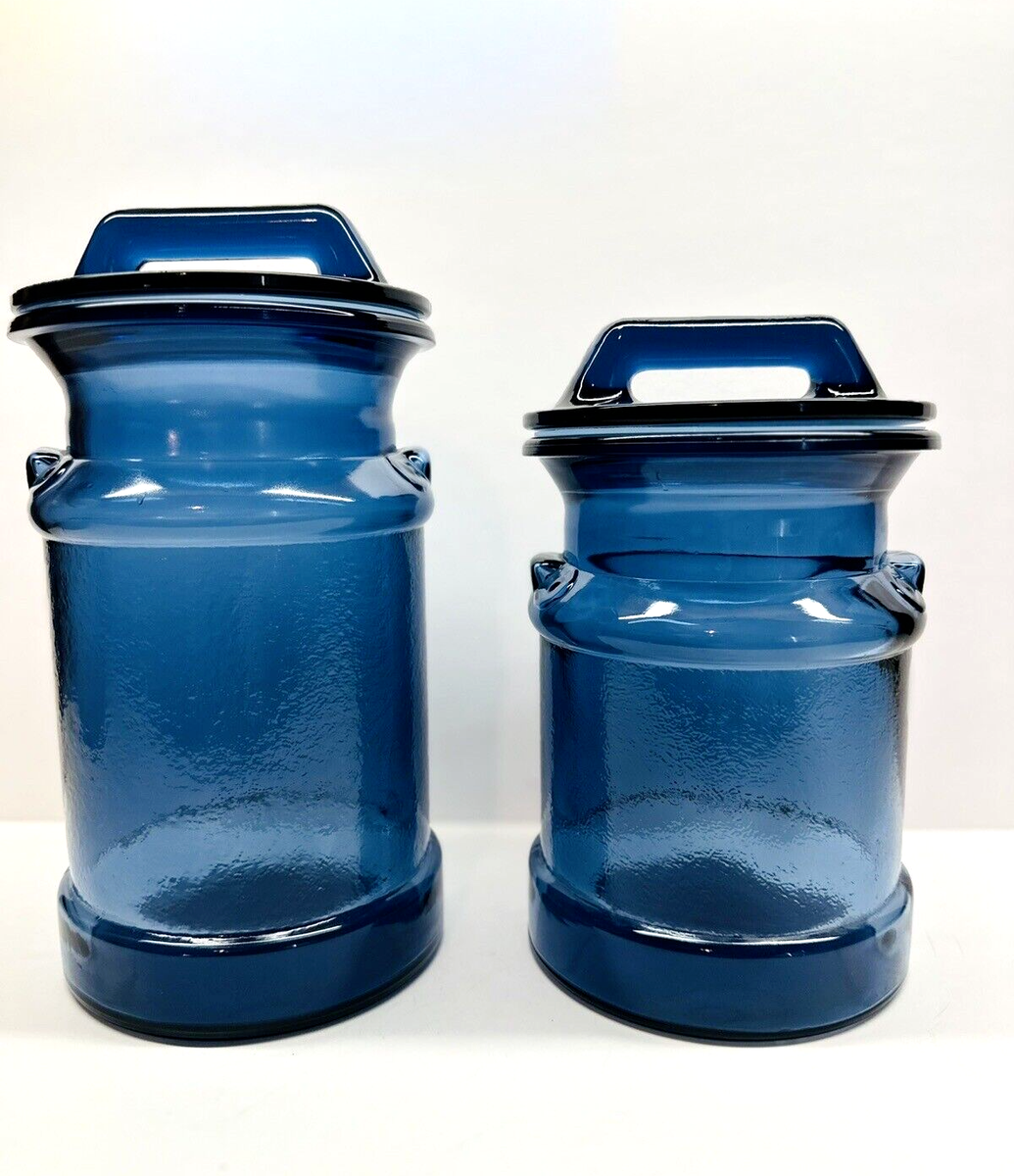 Blue Glass Canister Set Coastal Blue Glass Canisters 3 Piece Set
