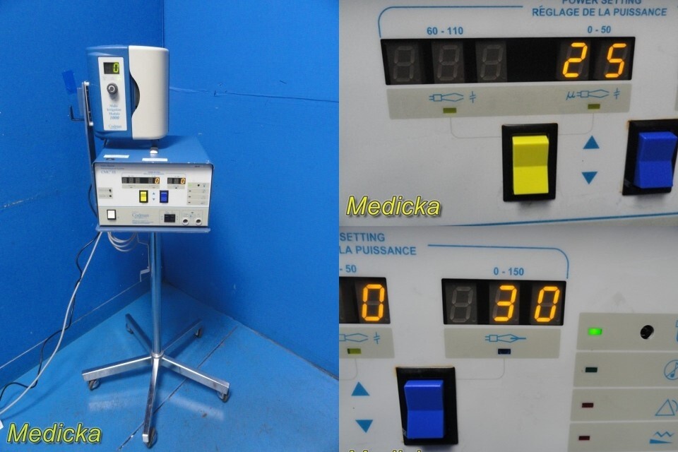Codman Malis Bipolar CMC III ESU Unit W/ Irrigation Module 1000 & Cart ...