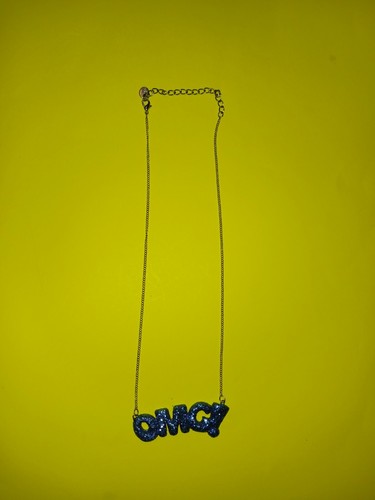 Claire's OMG Necklace! Glitter Letters, metal chain | eBay