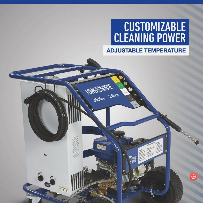 Powerhorse Gas Hot Water Pressure Washer with Propane Burner, 3600 PSI ...