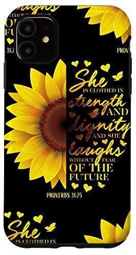 iPhone 11 Christian Cute Bible Verse Phone Cases Women Gifts Sunflower ...