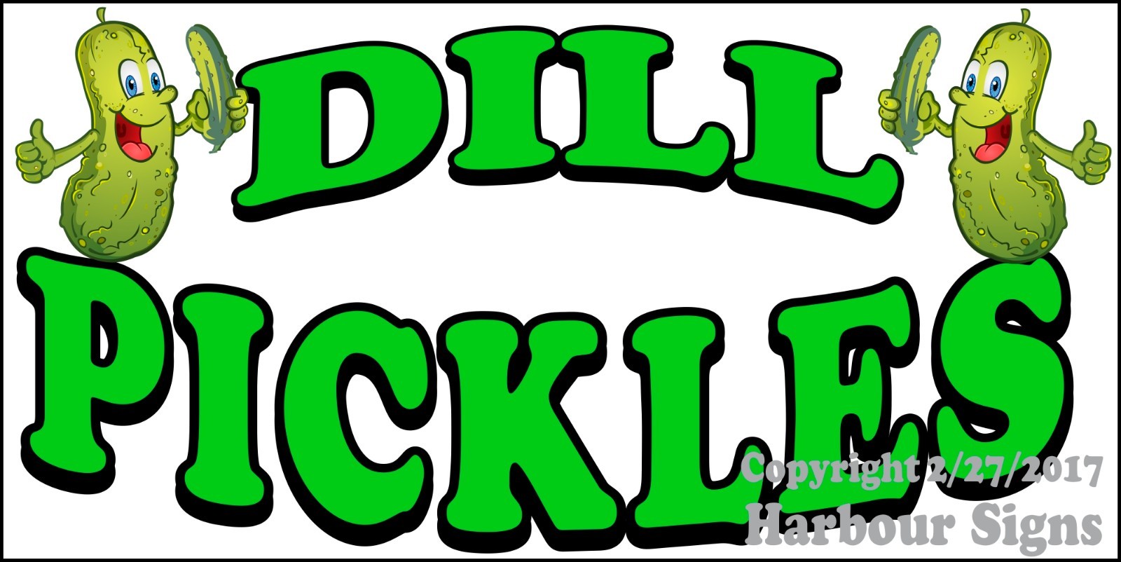 (CHOOSE YOUR SIZE) Dill Pickles DECAL Food Truck Vinyl Sign Concession ...