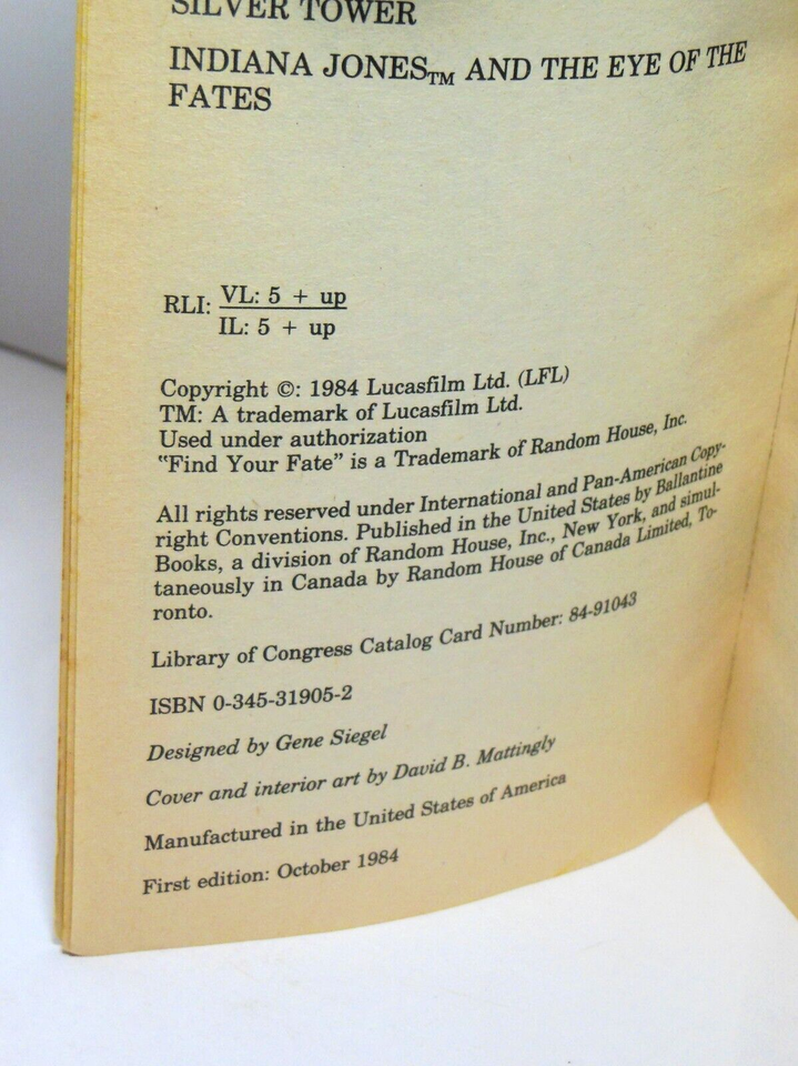 Indiana Jones and the Cup of the Vampire 1984 FIRST EDITION Andrew ...