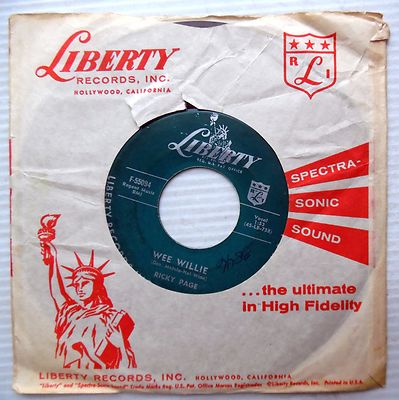 RICKY PAGE female rockabilly 45 WEE WILLIE / I'M OLD ENOUGH NOW vg ...