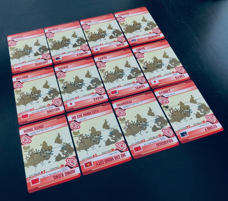 Pandemic | Red City Cards, Complete Set | Extra/Replacement Game Pieces ...