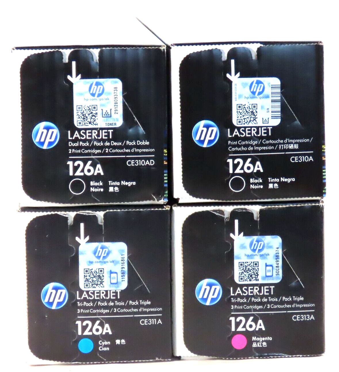 NEW HP 4 Toner Cartridges 126A Black CE310A CE310AD Cyan CE311A Magenta ...